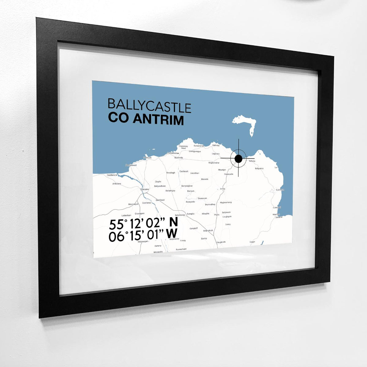 Ballycastle Landmark Map Print - Wall Art by SeaKisses