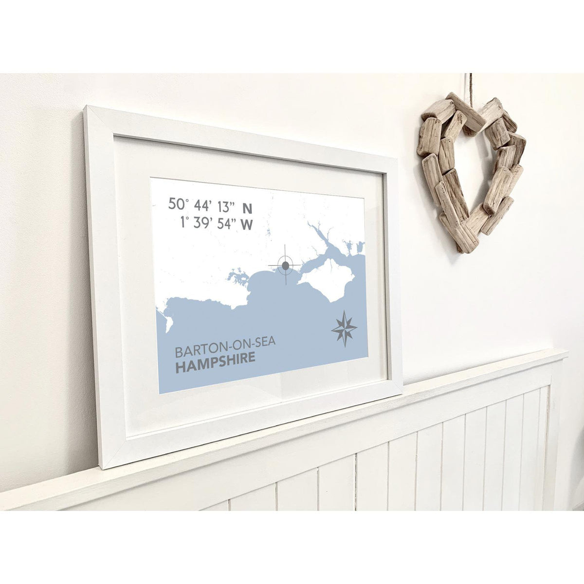 Barton-on-Sea Map Travel Print- Coastal Wall Art /Poster by – SeaKisses