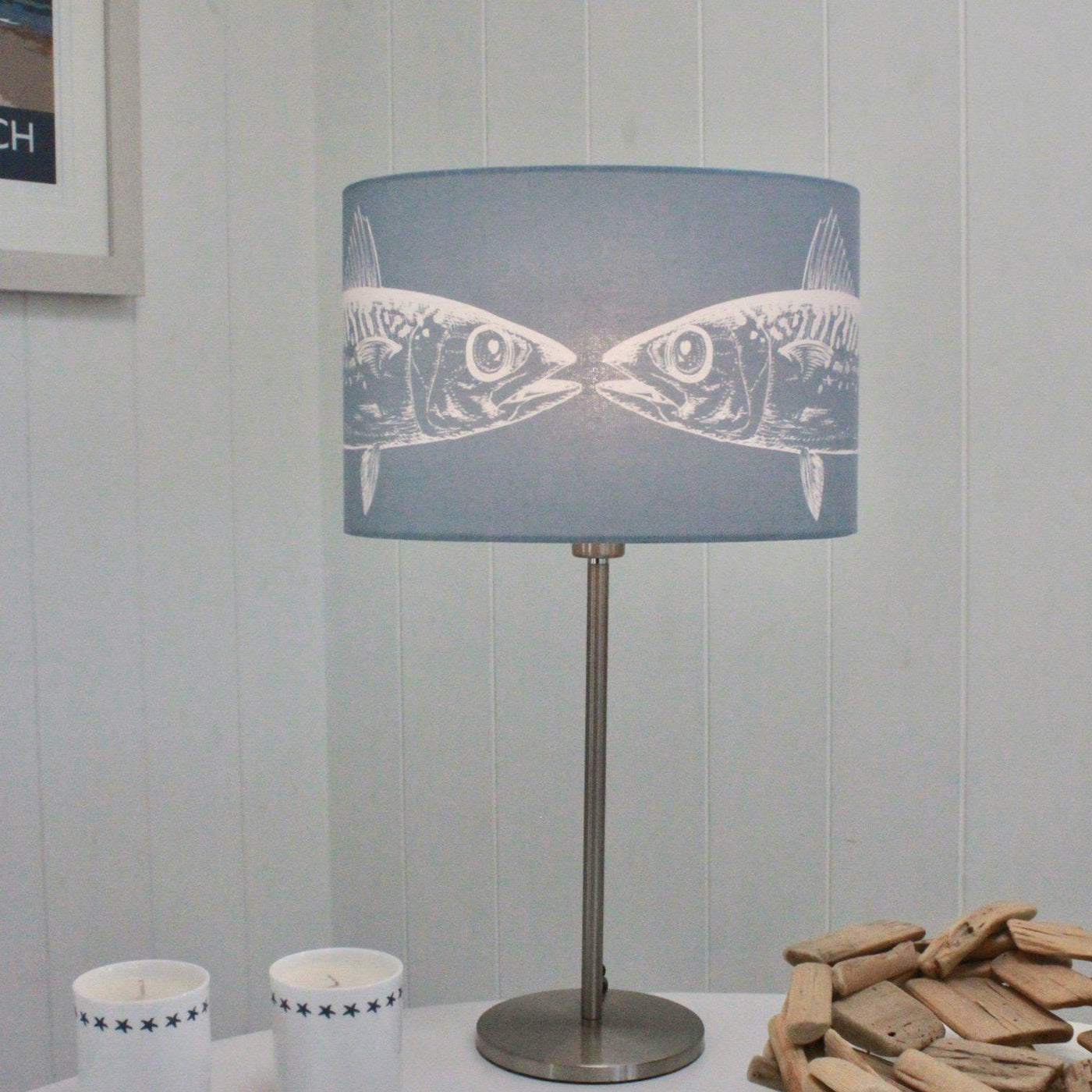 Blue Kissing Fish Lamp Shade Large - Coastal Home & Gift by SeaKisses
