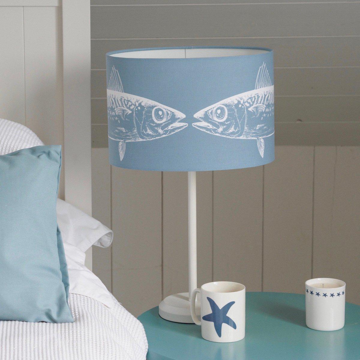 Blue Kissing Fish Lamp Shade 20cm Small - Coastal Home by SeaKisses