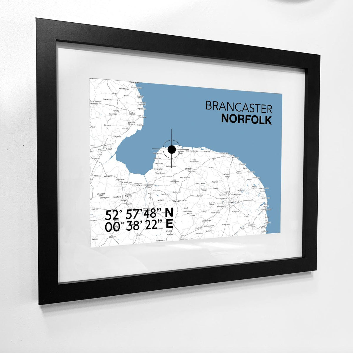Brancaster Landmark Map Travel Print- Coastal Wall Art /Poster by SeaKisses