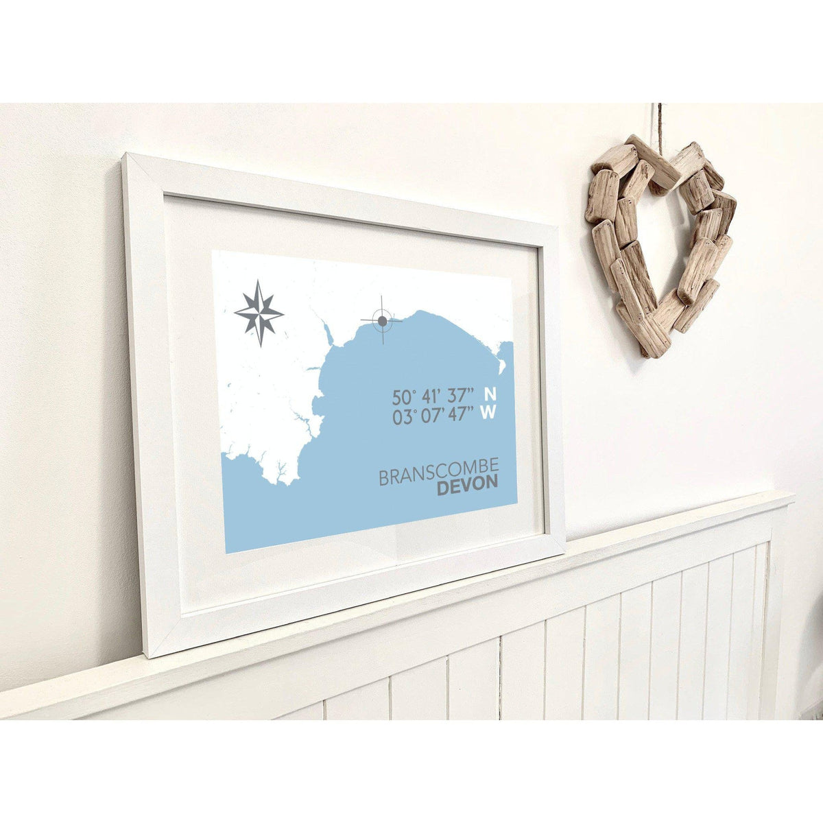 Branscombe Map Travel Print- Coastal Wall Art /Poster by – SeaKisses