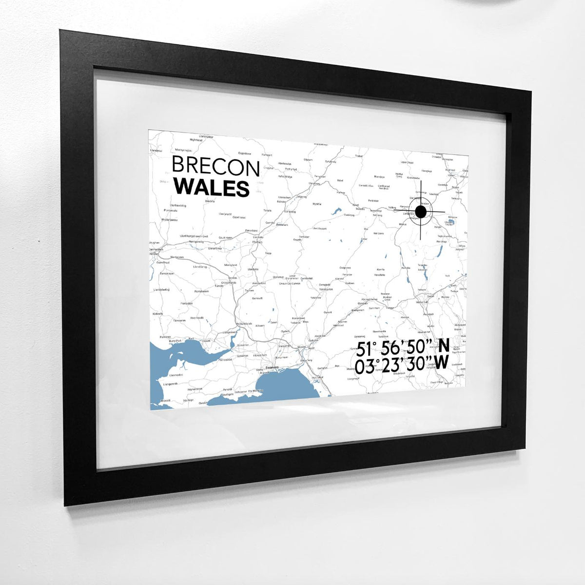 Brecon Landmark Map Print -Map Art by SeaKisses