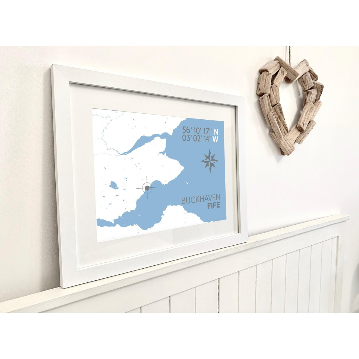 Buckhaven Map Travel Print- Coastal Map Art /Poster by SeaKisses
