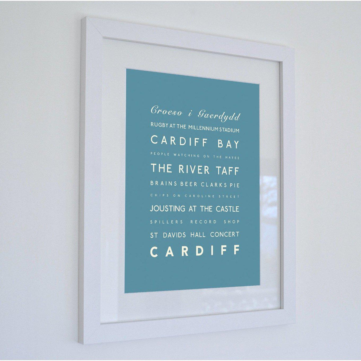Cardiff Typographic Travel Print- Coastal Word Art by SeaKisses