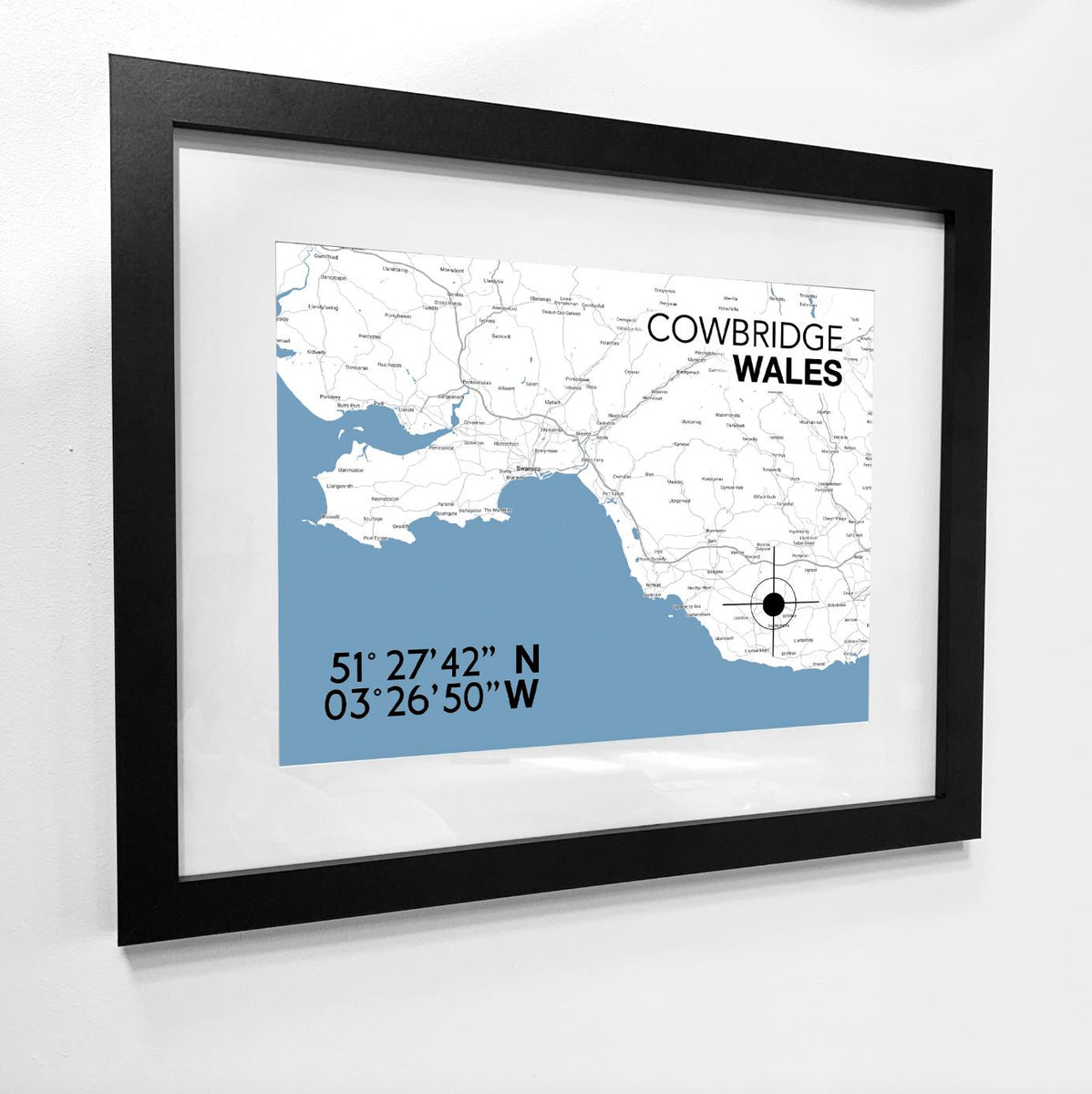 Cowbridge Landmark Map Seaside Print - Coastal Wall Art – SeaKisses