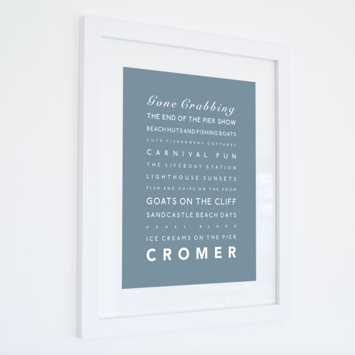 Cromer Typographic Travel Print- Coastal Wall Art /Poster by SeaKisses
