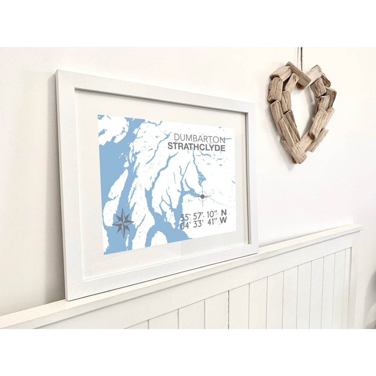 Dumbarton Map Travel Print- Coastal Wall Art /Poster by SeaKisses