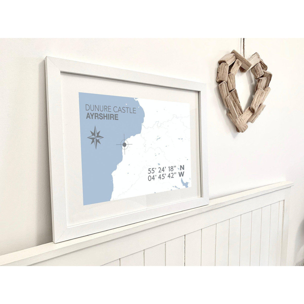 Dunure Castle Map Travel Print- Coastal Wall Art /Poster by SeaKisses