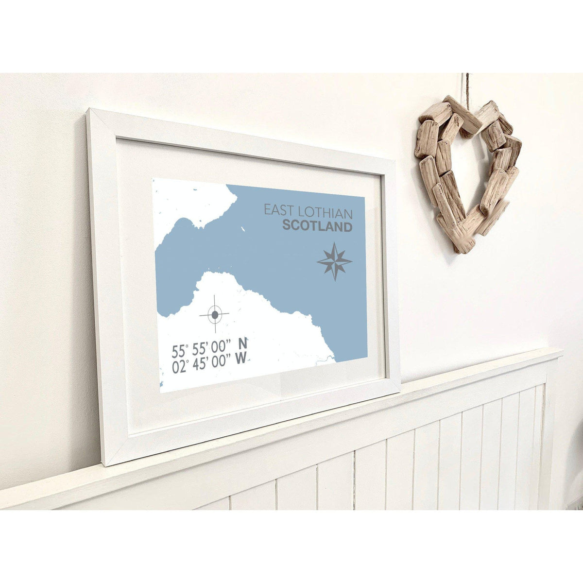 East Lothian Map Print- Coastal Map Art/Poster by SeaKisses