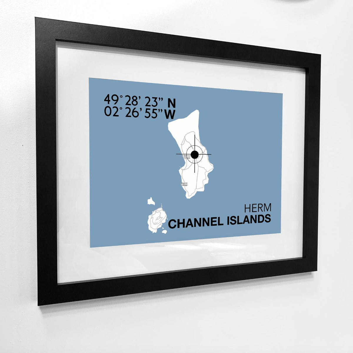 Herm Landmark Map Seaside Print - Coastal Wall Art by SeaKisses