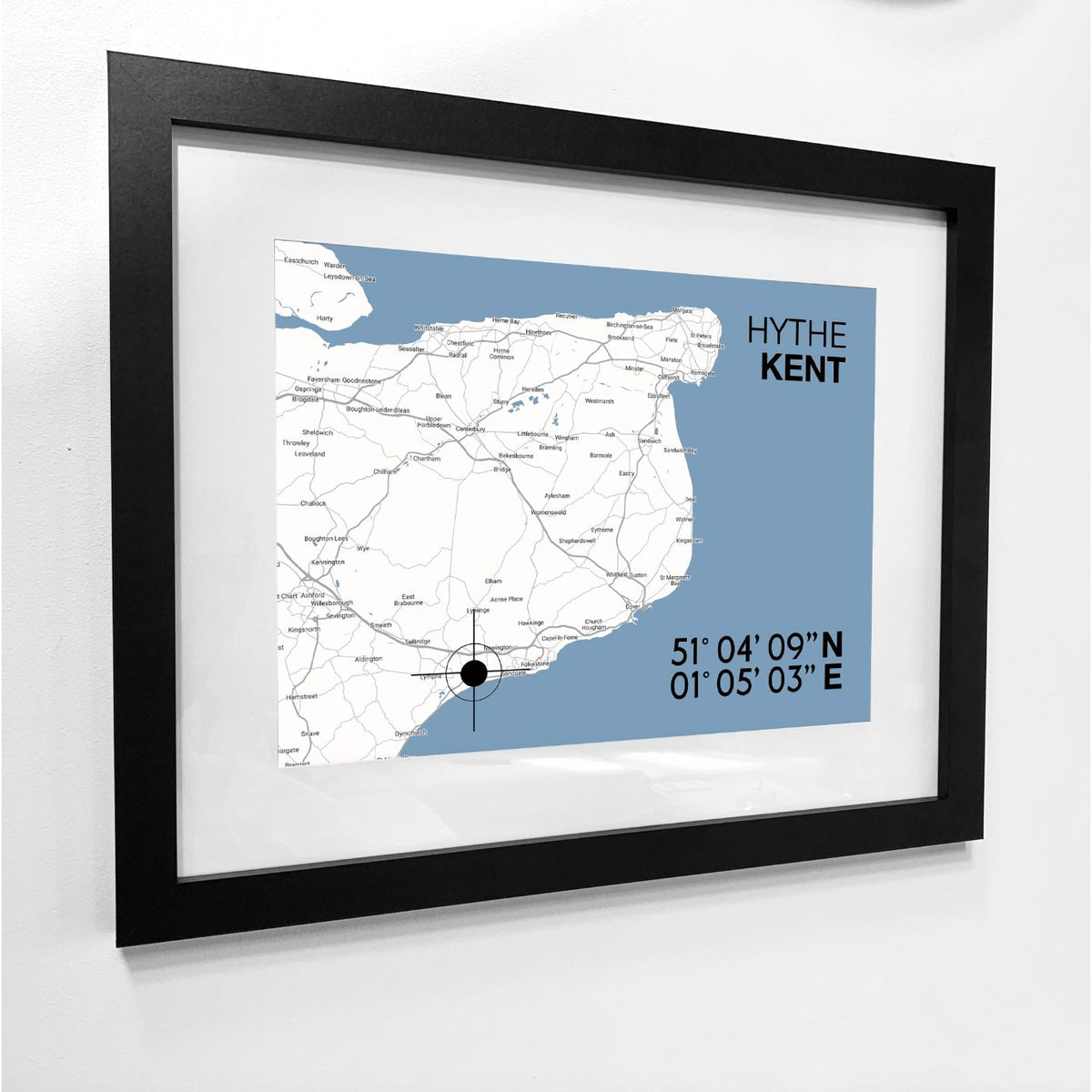 Hythe Landmark Map Typographic Seaside Print - Coastal Wall Art – SeaKisses