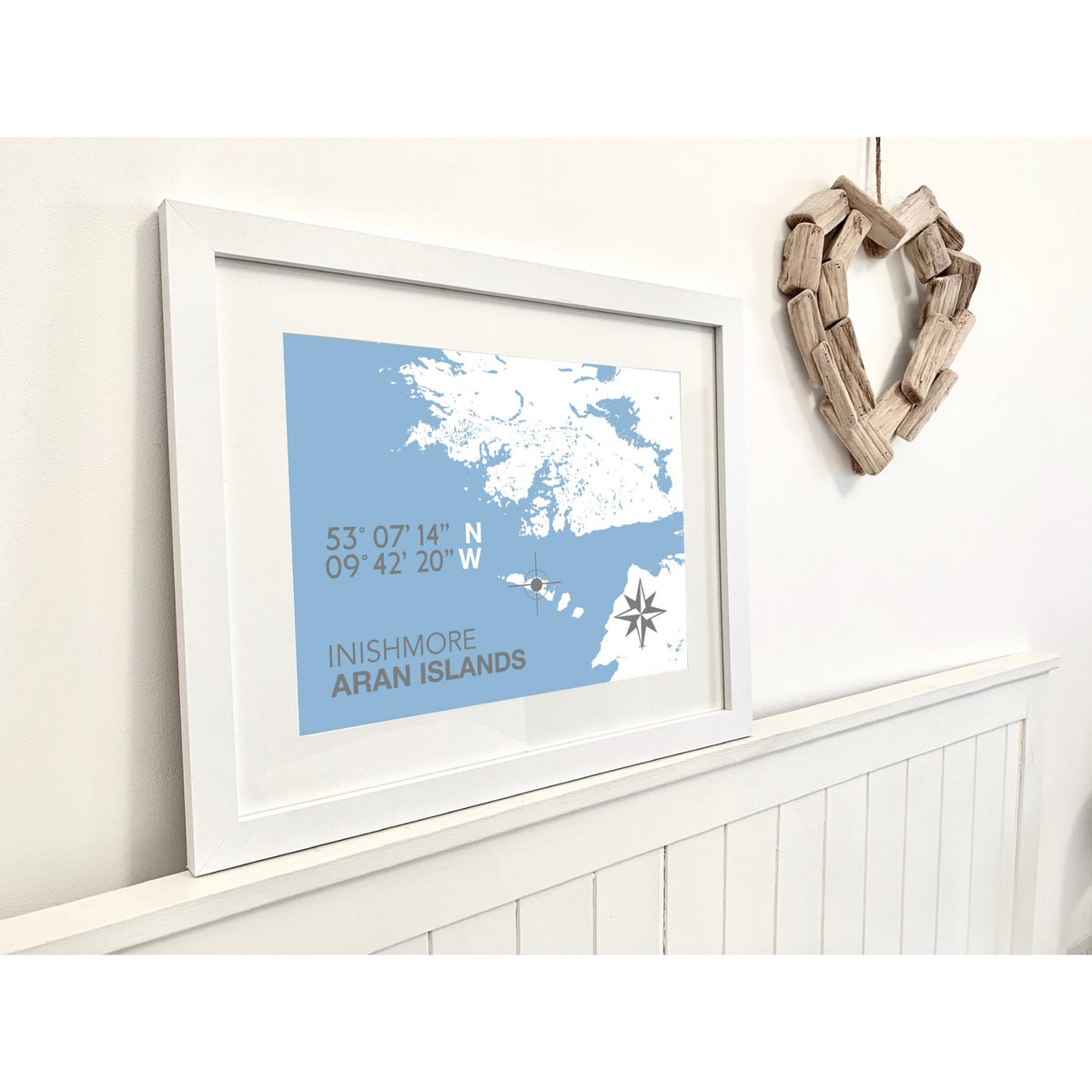 Inishmore Map Travel Print- Coastal Wall Art /Poster by SeaKisses