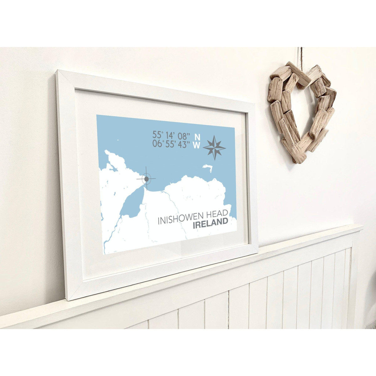Inishowen Head Nautical Map Print - Coastal Wall Art /Poster by ...