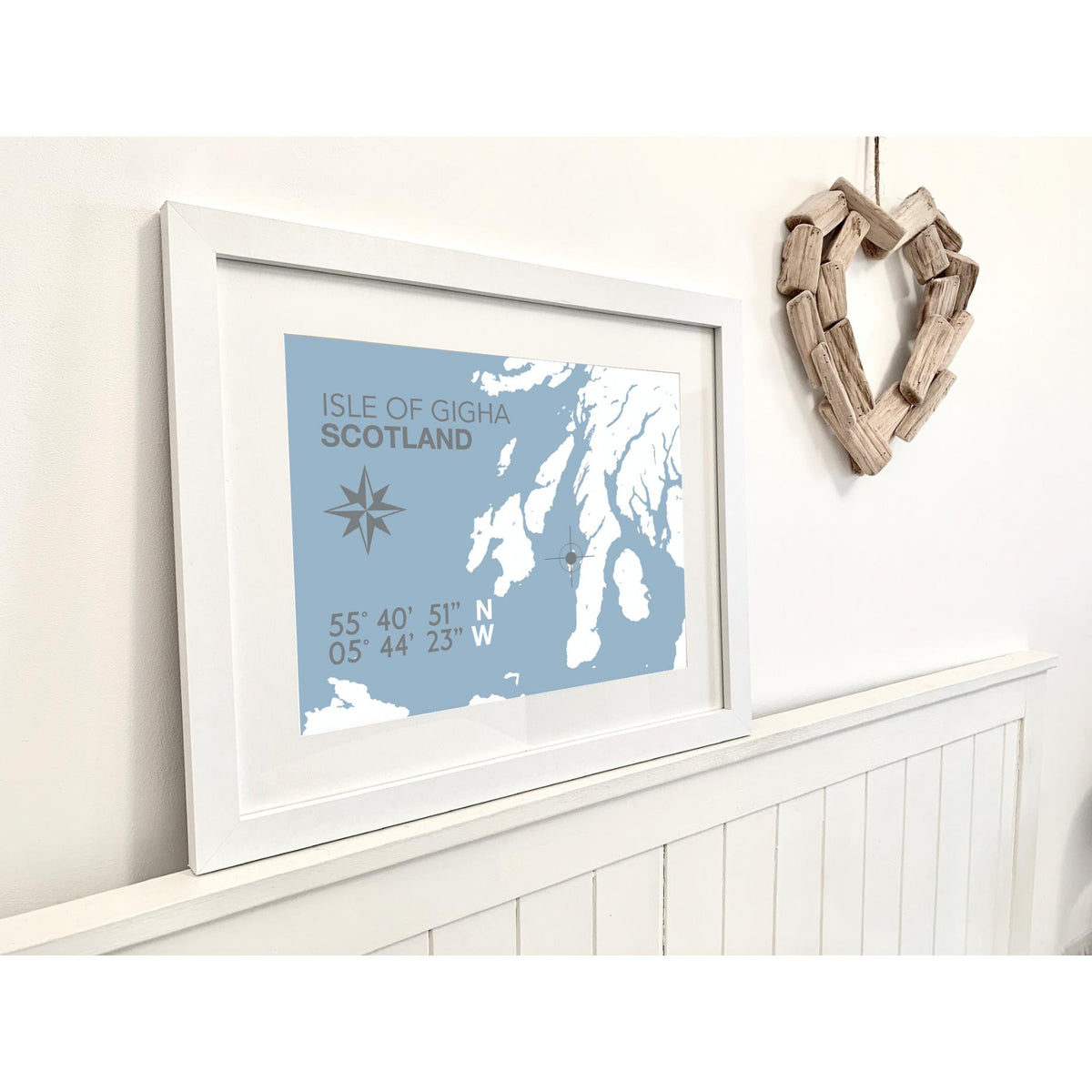 Isle of Gigha Map Travel Print- Coastal Map Art/Poster by SeaKisses