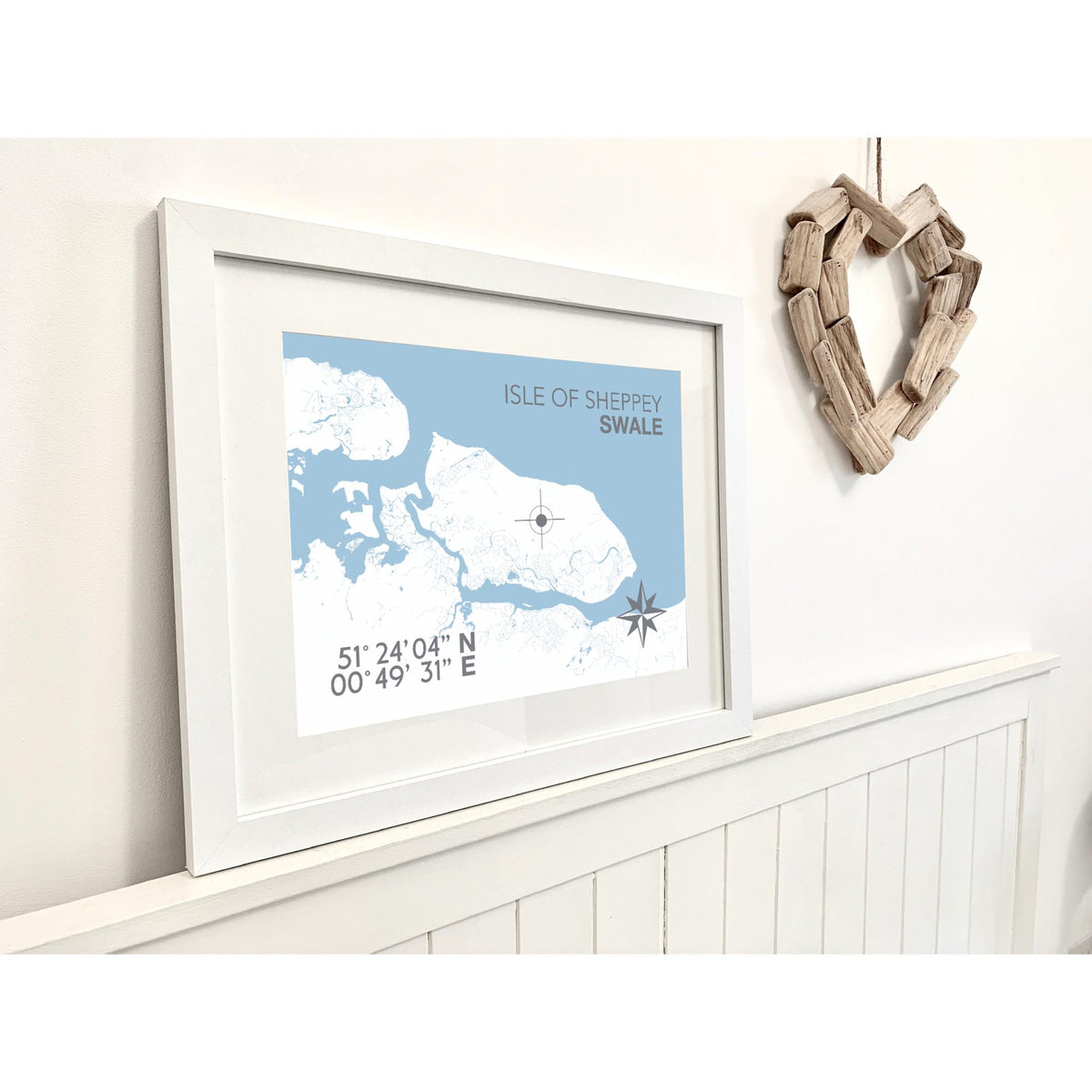 Isle of Sheppey Map Print - Coastal Art by SeaKisses