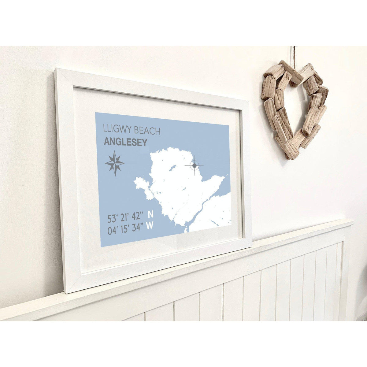 Lligwy Beach, Anglesey Map Print - Coastal Map Art by SeaKisses