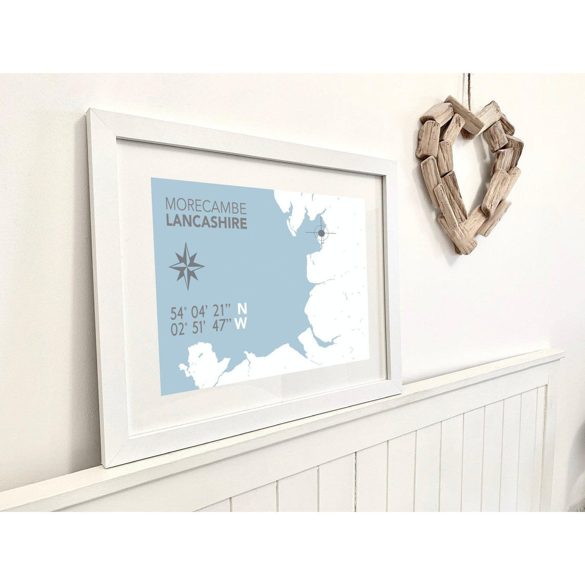 Morecambe Nautical Map Seaside Print - Coastal Wall Art by SeaKisses