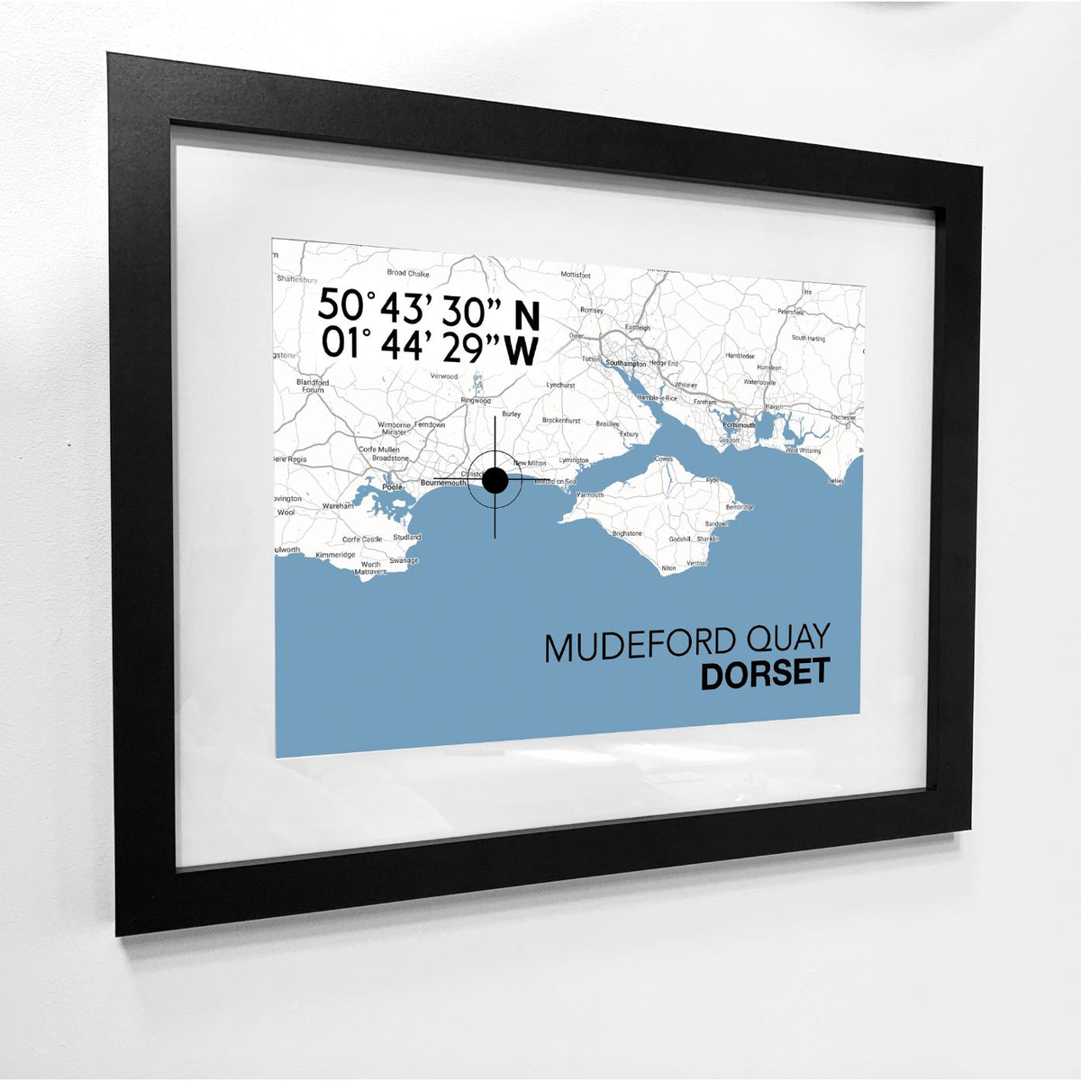 Mudeford Quay Landmark Map Print - Coastal Art by SeaKisses
