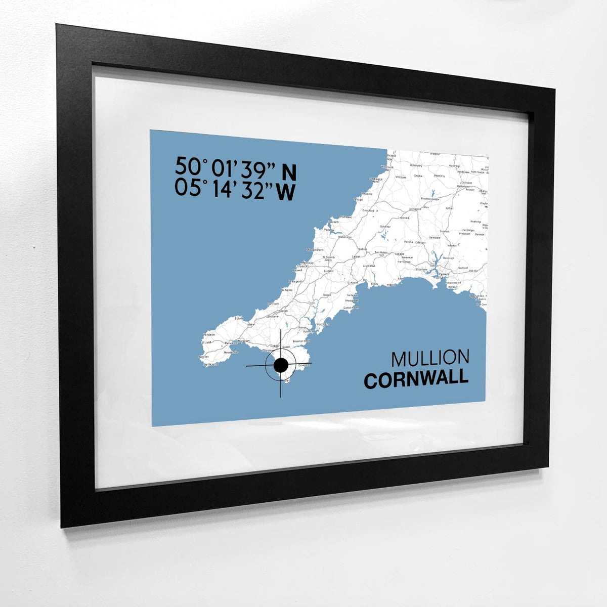 Mullion Landmark Map Print - Coastal Wall Art by Seakisses – SeaKisses