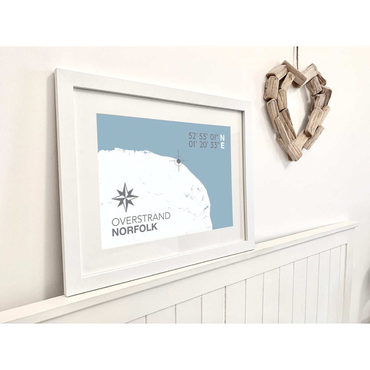 Overstrand Map Travel Print- Coastal Wall Art /Poster by SeaKisses