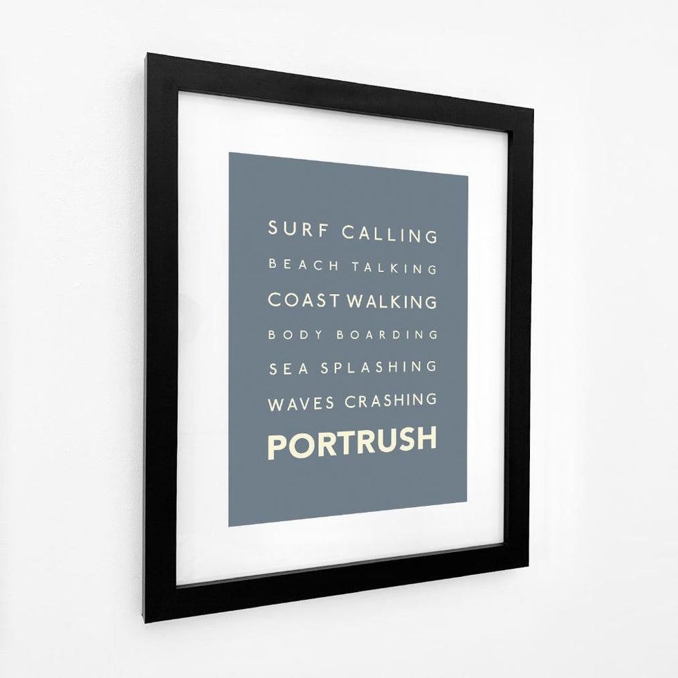Portrush Typographic Travel Print- Coastal Wall Art /Poster by SeaKisses