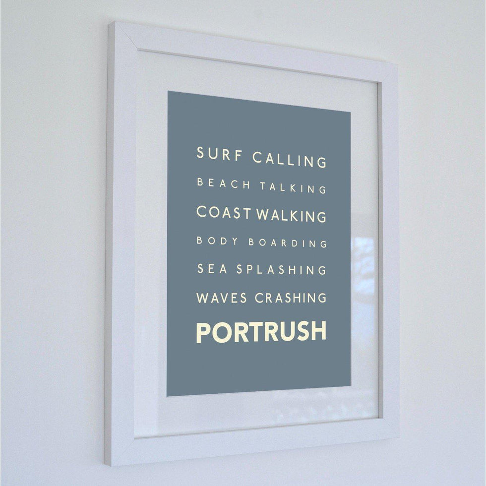 Portrush Typographic Travel Print- Coastal Wall Art /Poster by SeaKisses