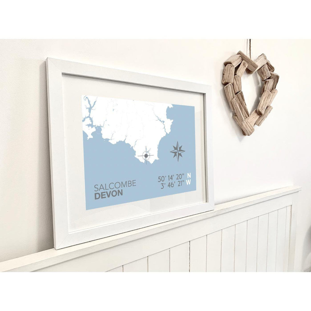 Salcombe Map Travel Print- Coastal Wall Art /Poster by SeaKisses