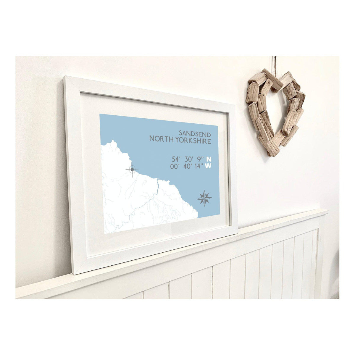 Sandsend Map Travel Print- Coastal Wall Art /Poster by SeaKisses
