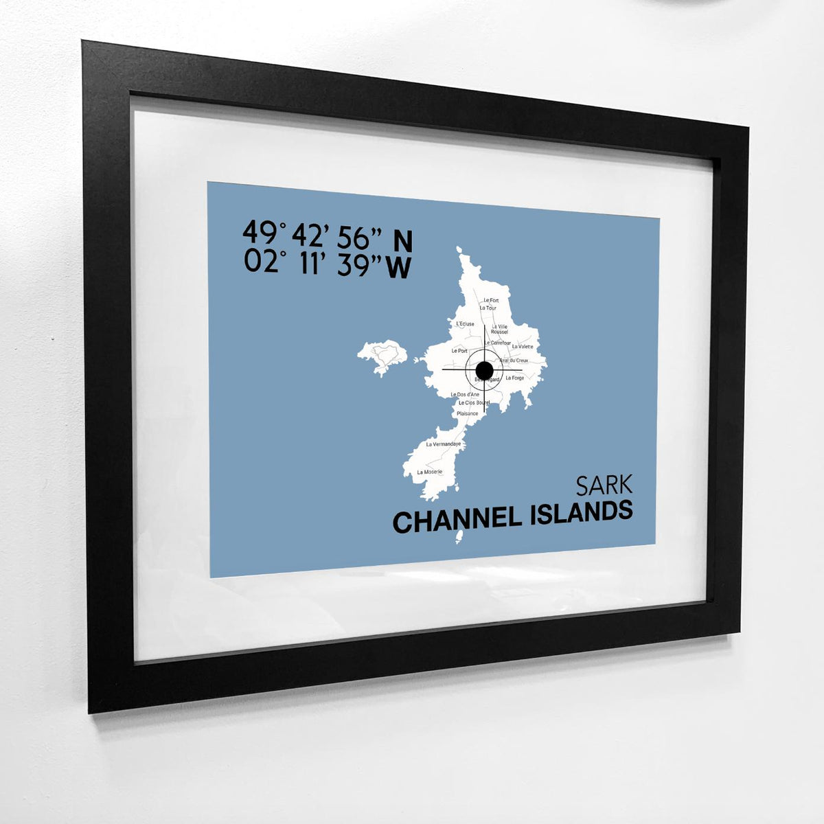 Sark Landmark Map Seaside Print - Coastal Wall Art by SeaKisses