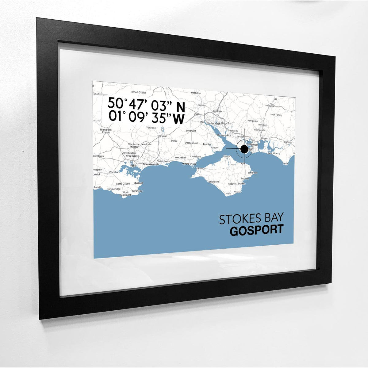 Stokes Bay Landmark Map Print - Coastal Wall Art by SeaKisses