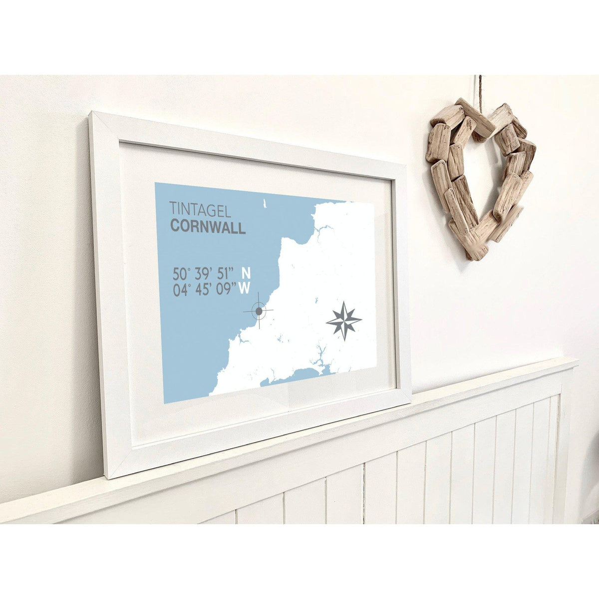 Tintagel Map Travel Print- Coastal Wall Art /Poster by SeaKisses