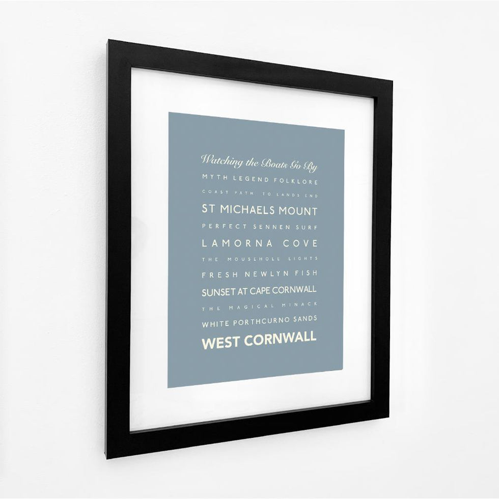West Cornwall Typographic Travel Print- Coastal Wall Art /Poster by ...