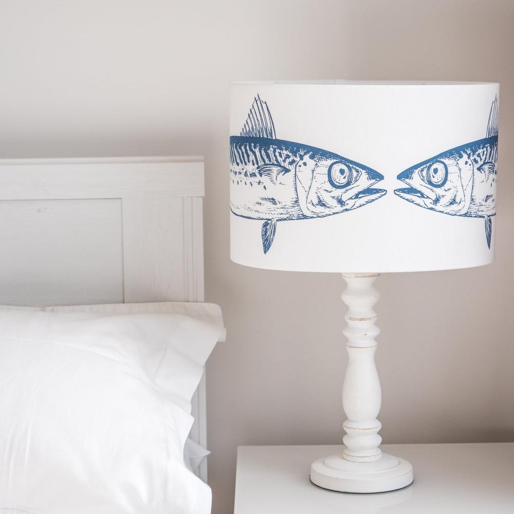 White Kissing Fish Large 30cm Lamp Shade, Coastal Home by SeaKIsses ...