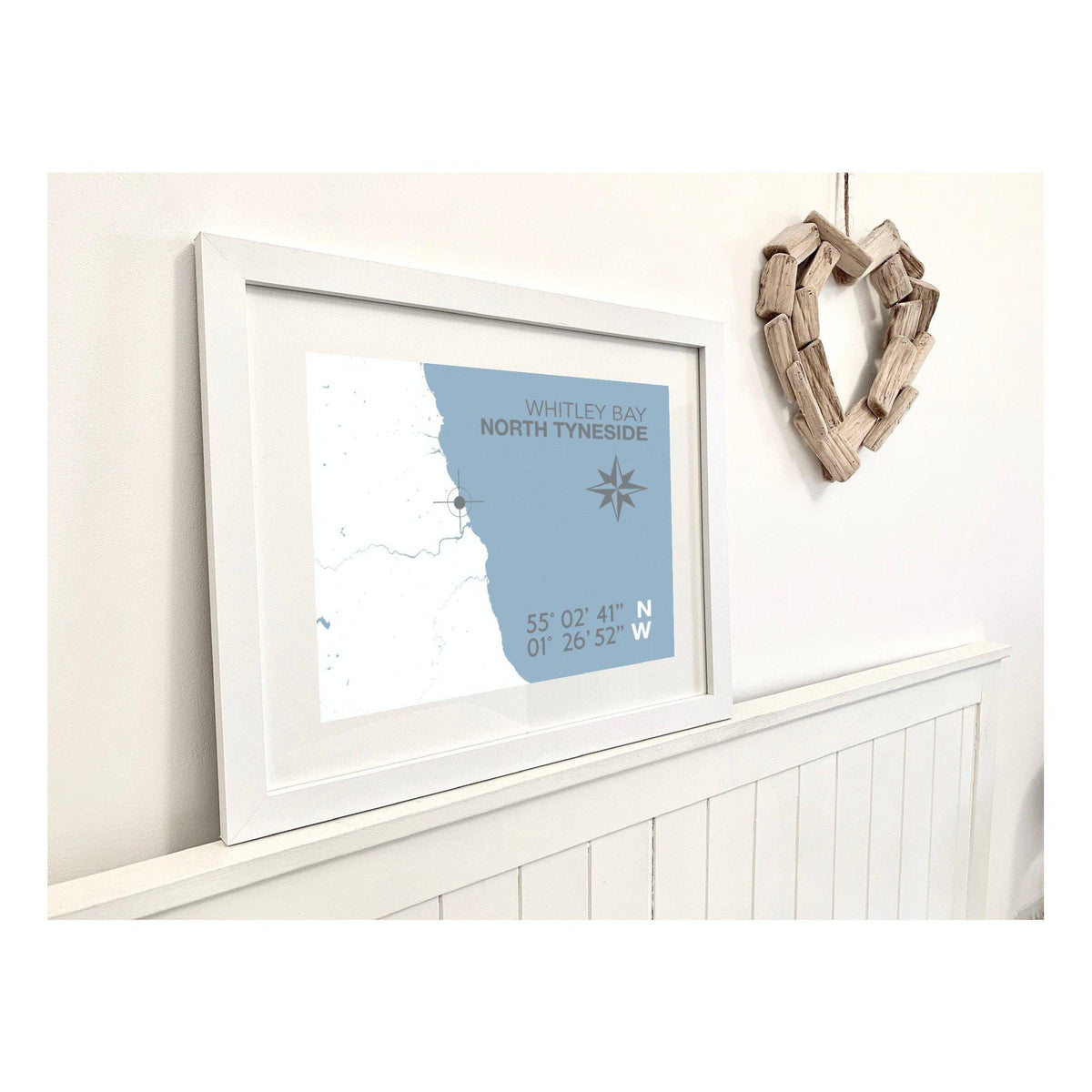 Whitley Bay Map Print- Coastal Wall Art /Poster by SeaKisses