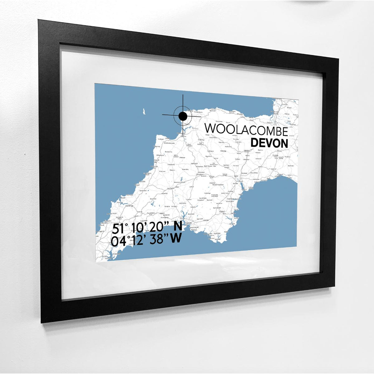 Woolacombe Landmark Map Print- Coastal Wall Art /Poster by SeaKisses